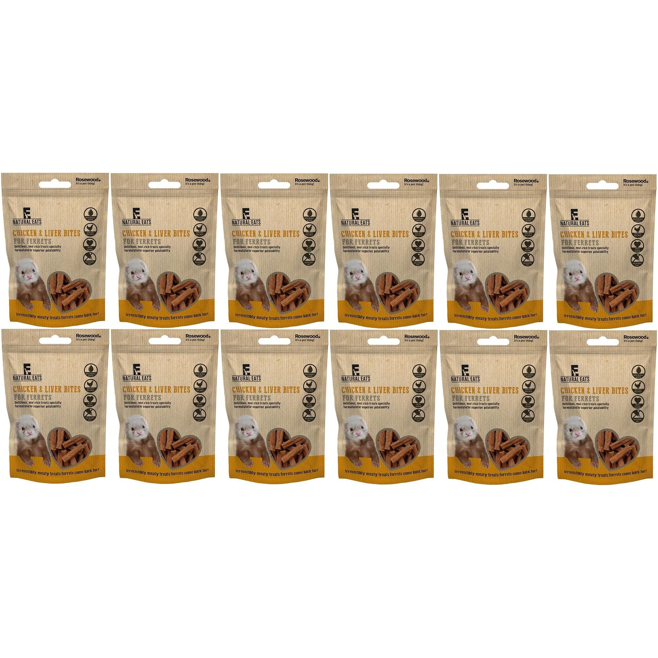 Rosewood Natural Eats Chicken & Liver Ferret Bites Case Of 12 Packs ...