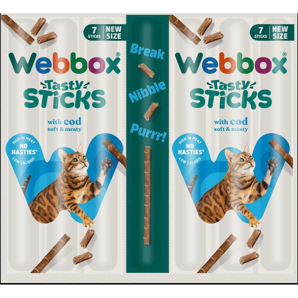 Webbox Cat Tasty Sticks With Cod (6 x 5g) Suitable For Kittens — Pet ...