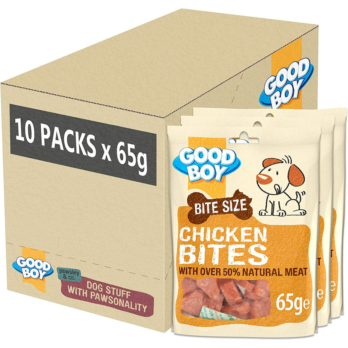 Case of 10 Good Boy Pawsley And Co Chicken Bites 65g — Pet Stuff Galore